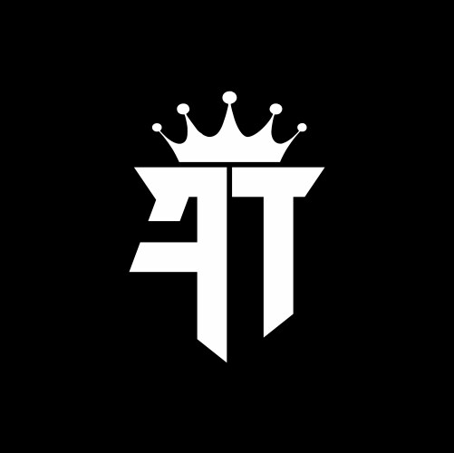 Mf logo monogram emblem style with crown shape Vector Image