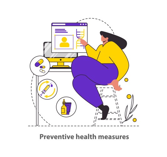 Preventive health measures concept showcases Vector Image