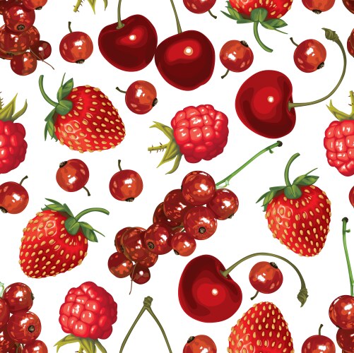 Seamless strawberry pattern Royalty Free Vector Image