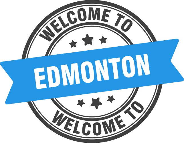 Welcome to edmonton stamp round sign Royalty Free Vector