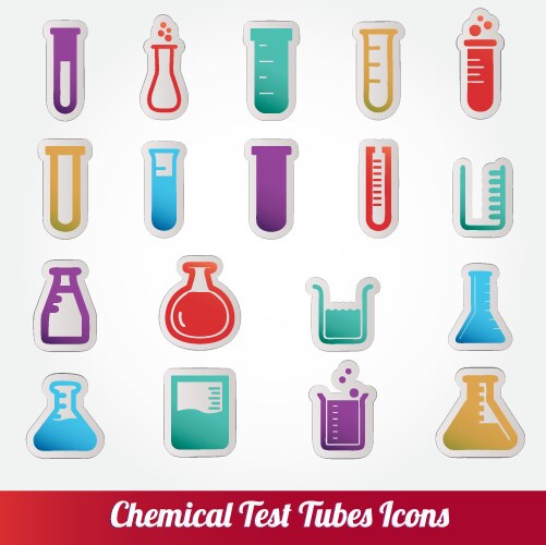 Set colorful of chemical laboratory equipment Vector Image