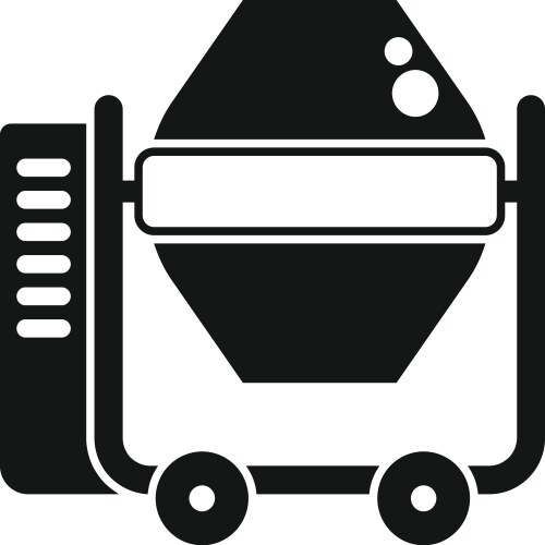 Concrete mixer machine mixing cement Royalty Free Vector