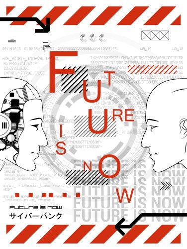 Retro futuristic posters set with 3d objects Vector Image