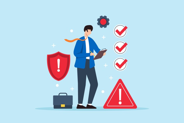 Risk assessment concept icon with bar gauge Vector Image Risk assessment concept icon with bar gauge Vector Image