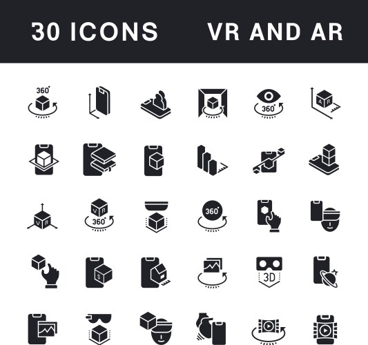 Set simple icons vr and ar Royalty Free Vector Image