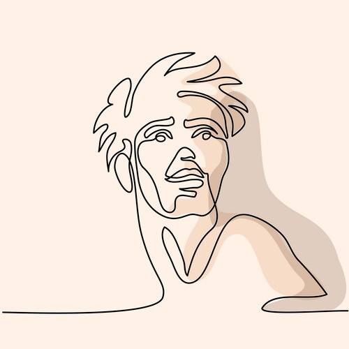 Continuous Line Drawing Man Face Vector Images (over 1,800)