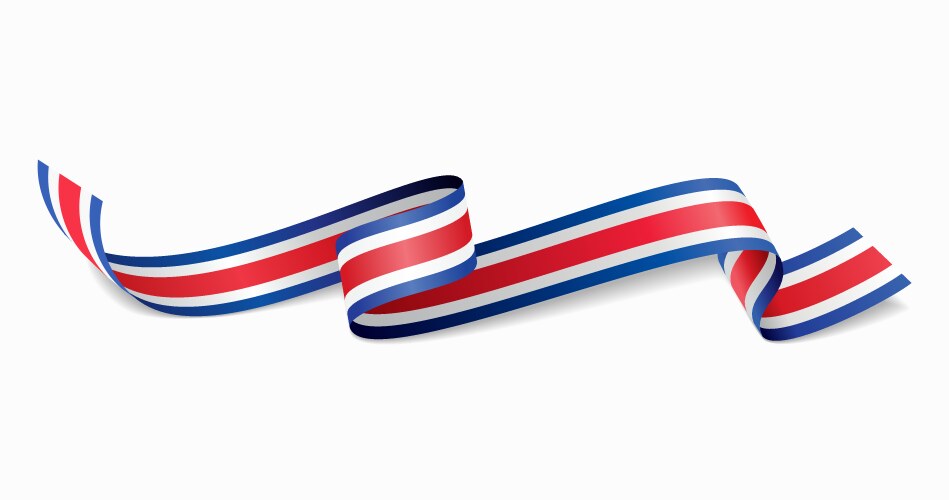 Costa rican flag wavy ribbon background Royalty Free Vector