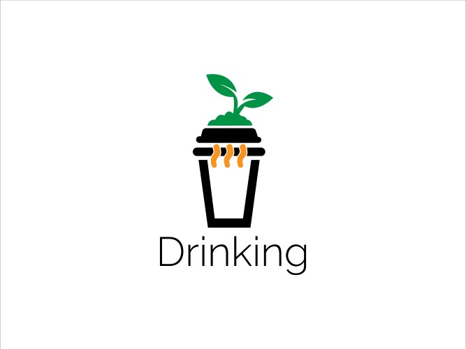 Drinking logo design Royalty Free Vector Image