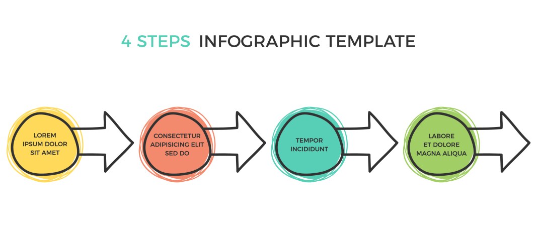 Flowchart with 4 elements Royalty Free Vector Image