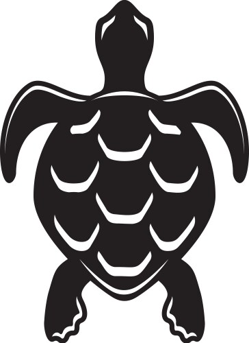 Black silhouette of a sea turtle side view Vector Image