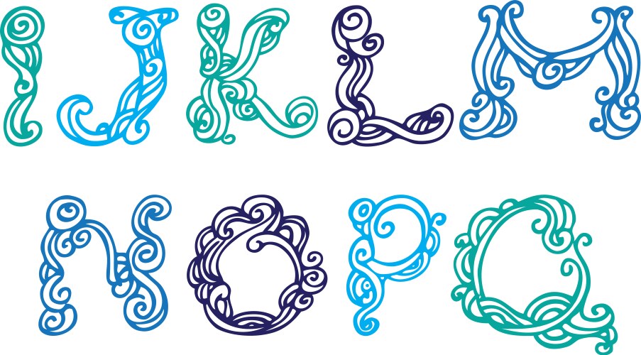 Swirly alphabet Royalty Free Vector Image - VectorStock