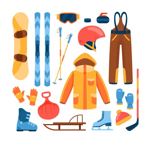 Winter clothes and cold weather accessories Vector Image