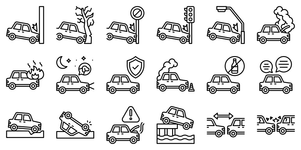 Car crash icon accident and safety related Vector Image