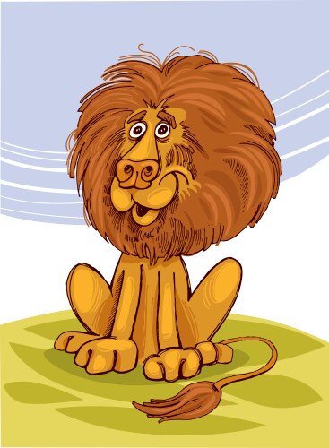 Funny lion cartoon Royalty Free Vector Image - VectorStock