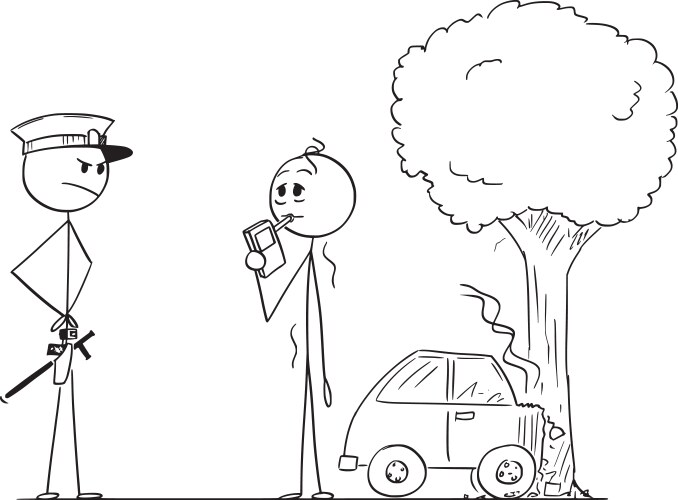 Alcohol Level Check by Police – Royalty-Free Vector | VectorStock