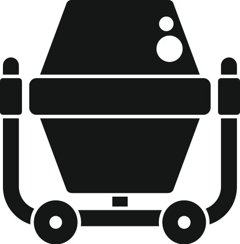 Concrete mixer machine mixing cement mortar Vector Image