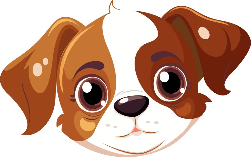 Cute dog face cartoon isolated Royalty Free Vector Image