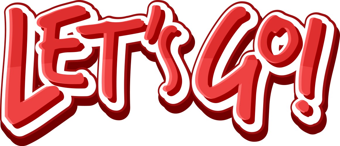 Lets go text icon on white background Royalty Free Vector