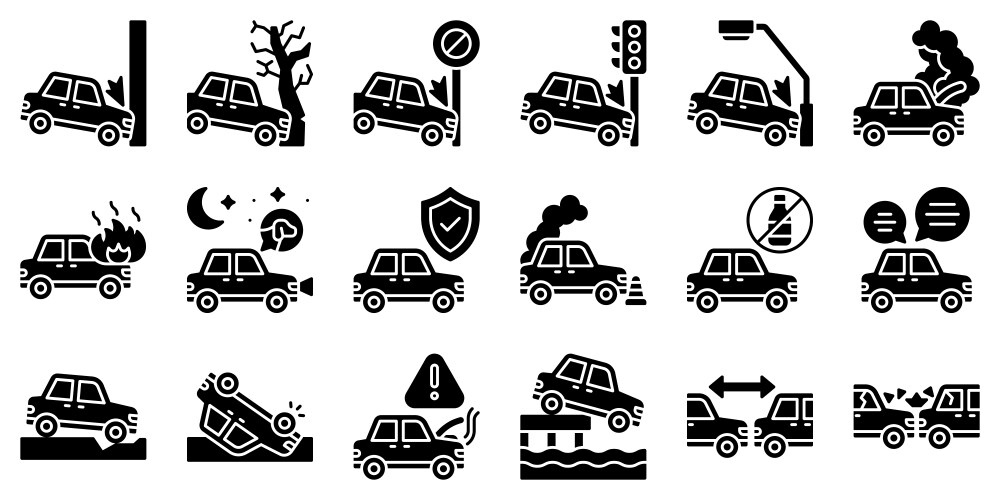 Car crash icon accident and safety related Vector Image
