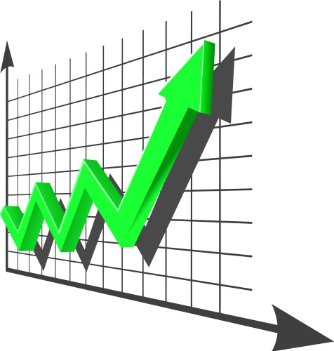 Stock exchange board market index graph charts Vector Image