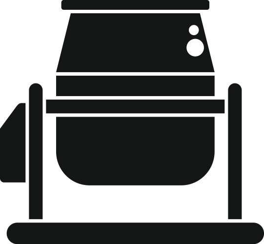 Concrete mixer machine mixing cement mortar Vector Image