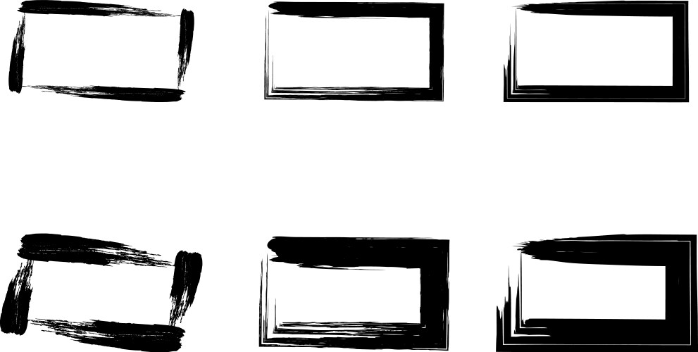 Horizontal rectangle shape grunge brush Royalty Free Vector