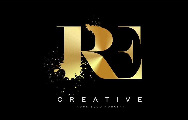 Golden monogram logo initial letters bg Royalty Free Vector