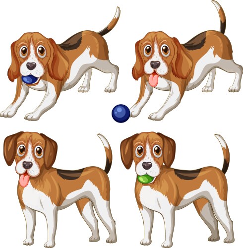 Cartoon dogs of different breeds and sizes Vector Image