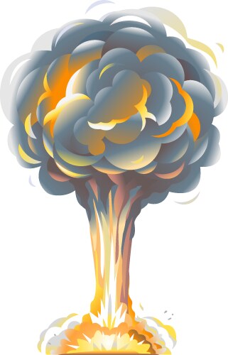 Bomb explosion on ground Royalty Free Vector Image
