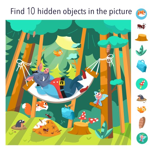 Find the hidden objects in picture Royalty Free Vector Image