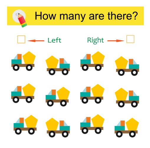 Math activity developing numeracy skills Vector Image