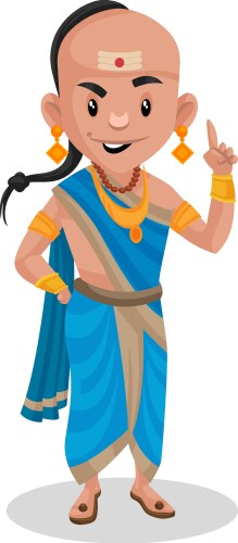 Chanakya cartoon character Royalty Free Vector Image