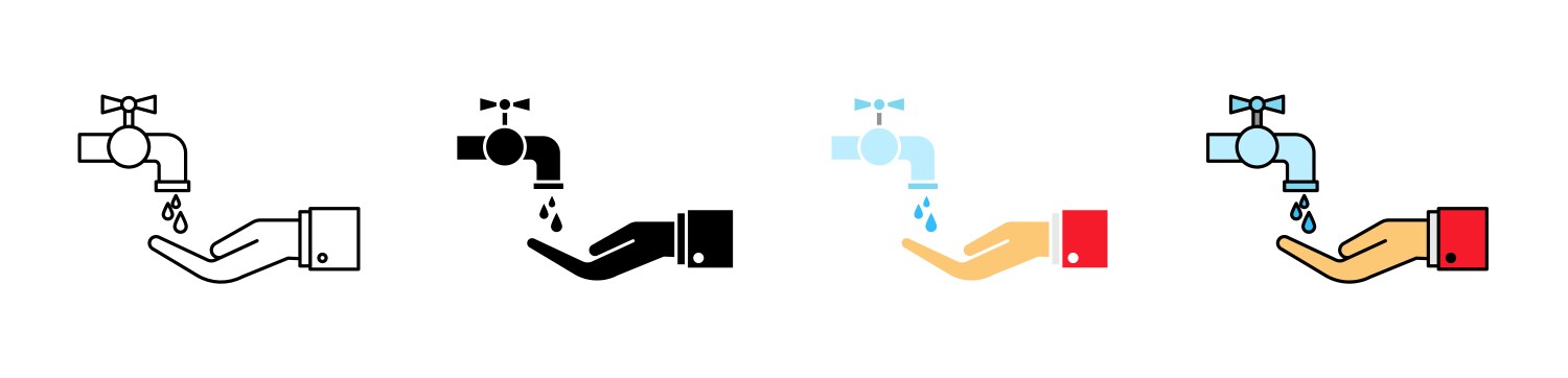 Ablution icon set ramadan wudhu symbol islamic Vector Image