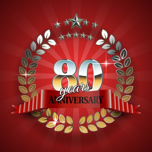 80th anniversary logo Royalty Free Vector Image