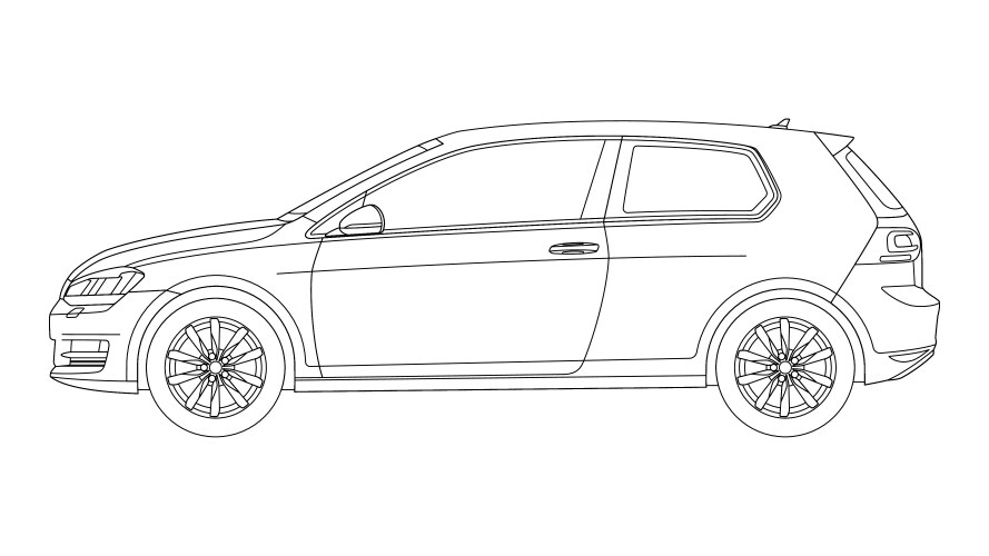 Volkswagen golf Vector Images & Graphics for Commercial Use | VectorStock