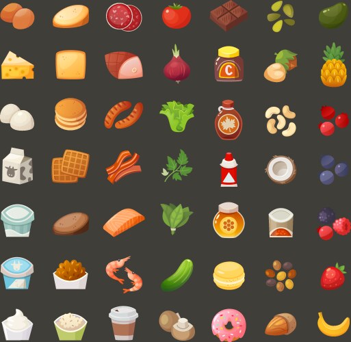 Colorful product icons Royalty Free Vector Image