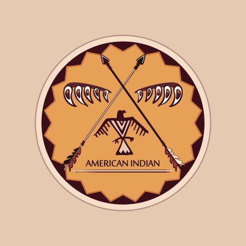 American indian emblems and labels Royalty Free Vector Image