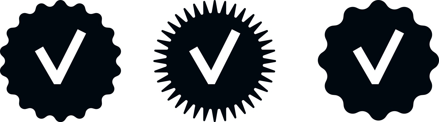 Check icon verified badge profile set Royalty Free Vector