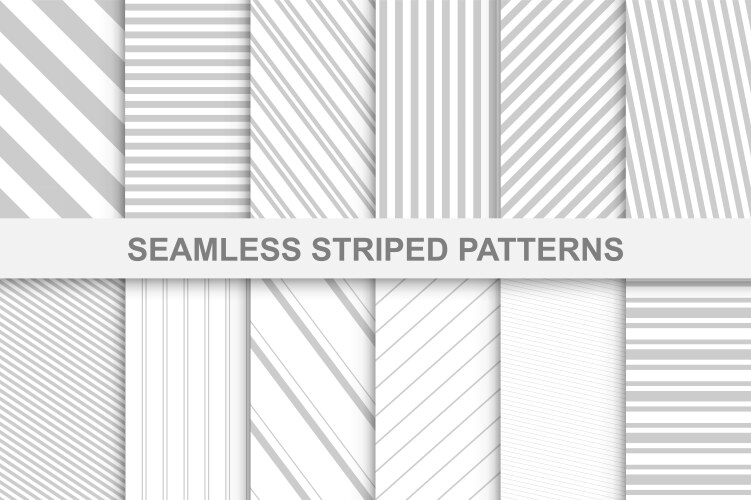 10 seamless blue striped patterns set Royalty Free Vector