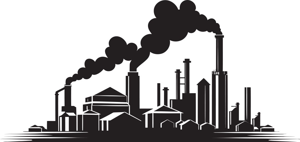 Environmental disaster factory air pollution Vector Image