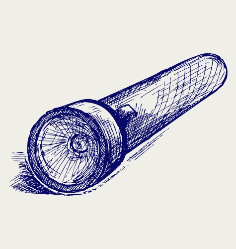 Electric flashlight sketch scratch board Vector Image