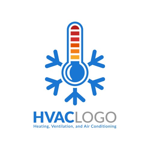 Abstract heating and cooling hvac logo design Vector Image