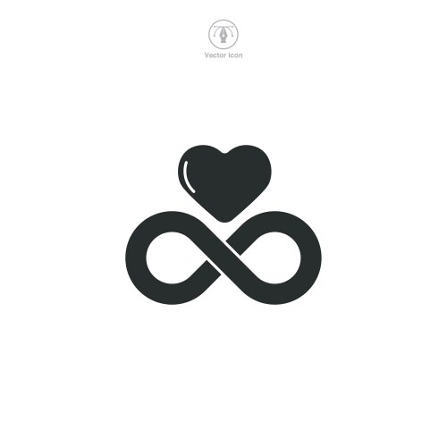Infinity love symbol isolated on white background Vector Image