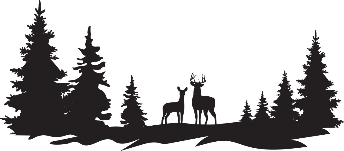 Whitetail Deer Silhouette Vector