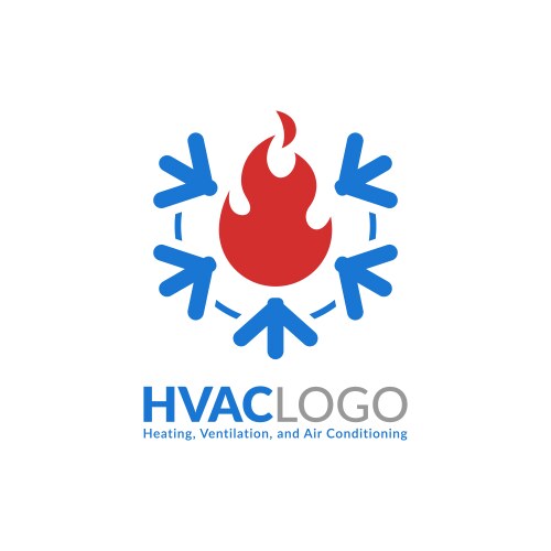 Abstract heating and cooling hvac logo design Vector Image