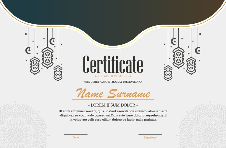 Frame certificate islamic Vector Images & Graphics for Commercial Use ...