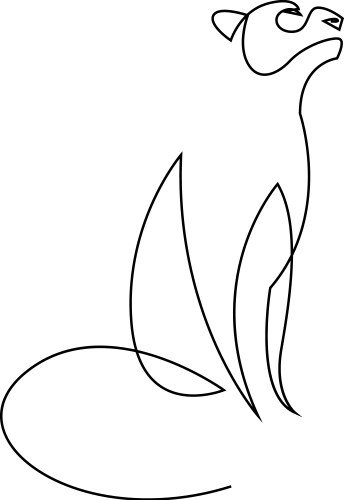 Puma or lioness abstract continuous line drawing Vector Image