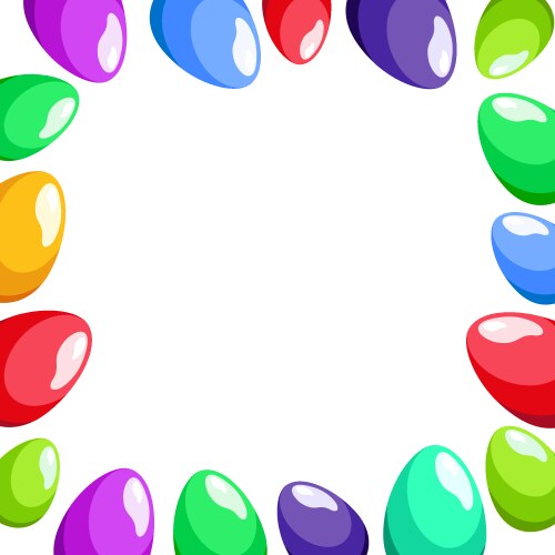 Rectangular frame with colorful easter eggs Vector Image