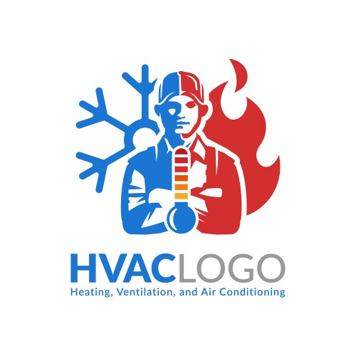 Hvac business company heating and cooling logo Vector Image
