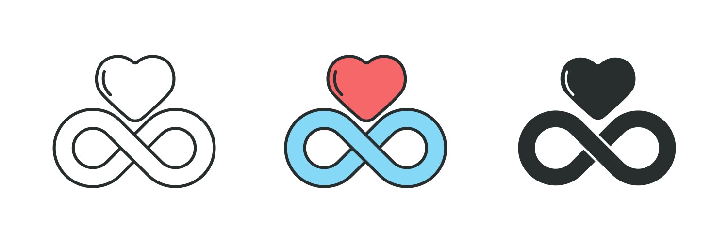 Infinity love symbol isolated on white background Vector Image
